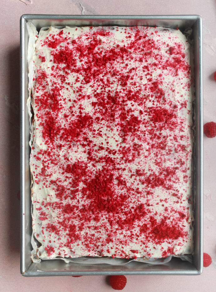 Raspberry Sheet Cake Recipe | Raspberry Vanilla Sheet Cake