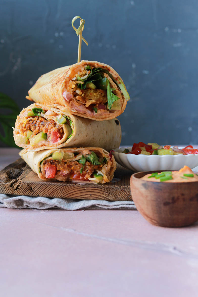 Lavash Wraps Using Frozen Burger Patties(Semi-Homemade Recipe)
