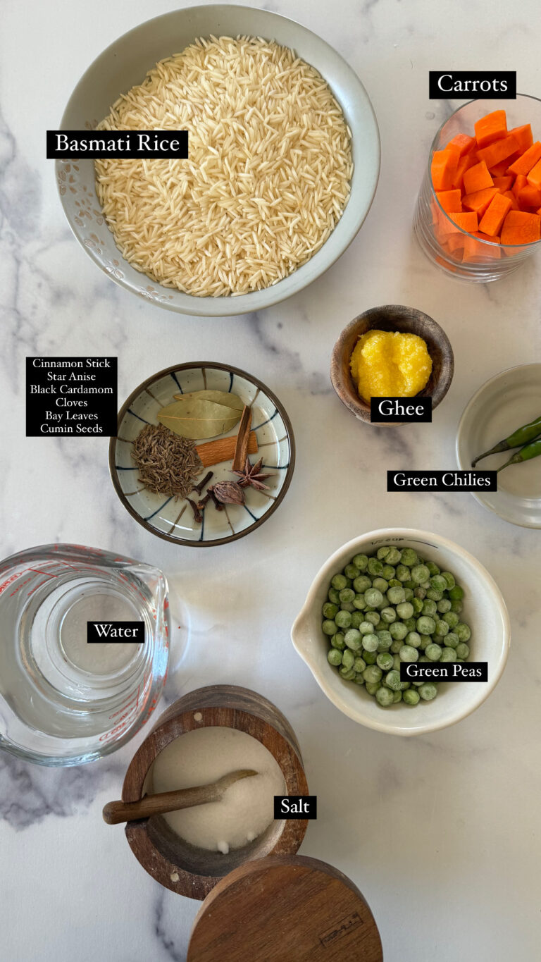 Carrots and Peas Pulao | Matar Pulao - The Whisk Addict - Easy Recipes ...