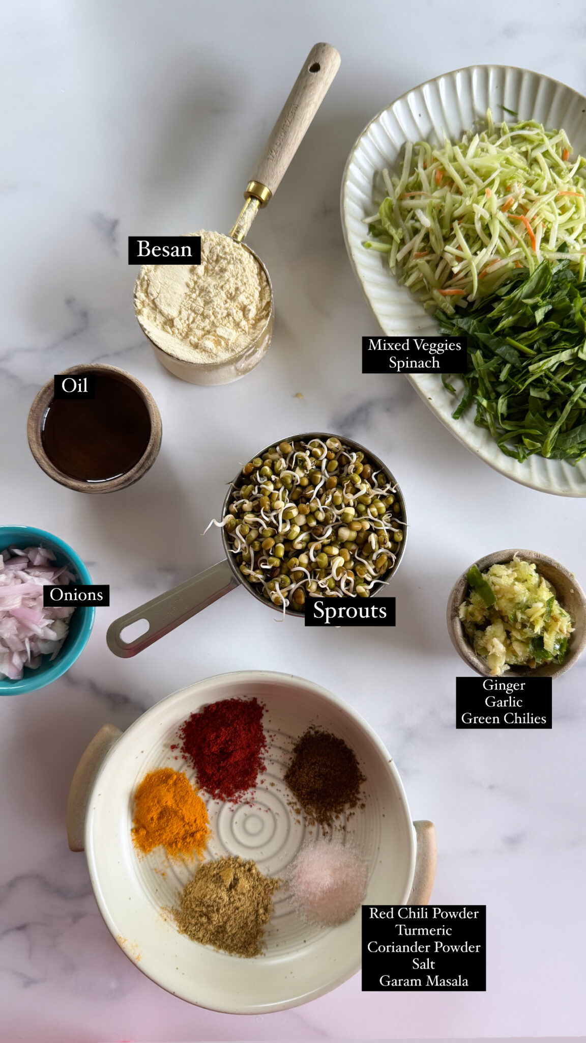 Mix Vegetable Moong Sprouts Chilla - The Whisk Addict - Easy Recipes ...