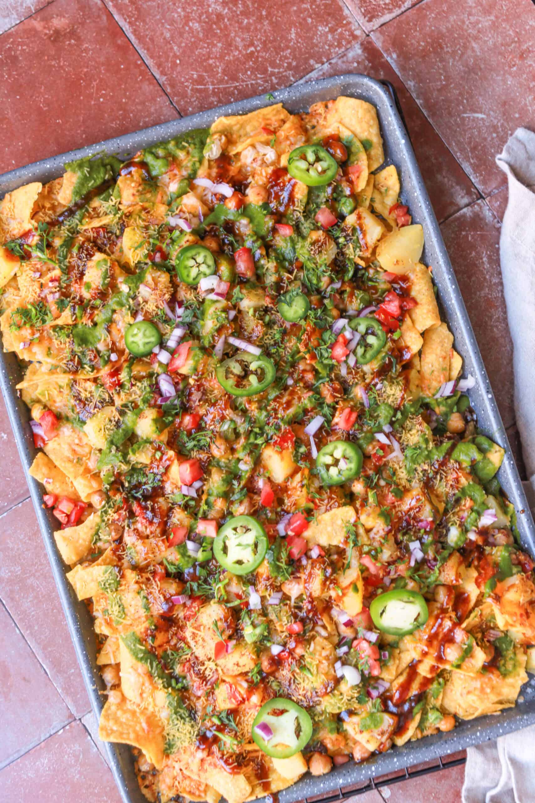 Indian Cheesy Nachos Chaat - The Whisk Addict - Easy Recipes With A ...