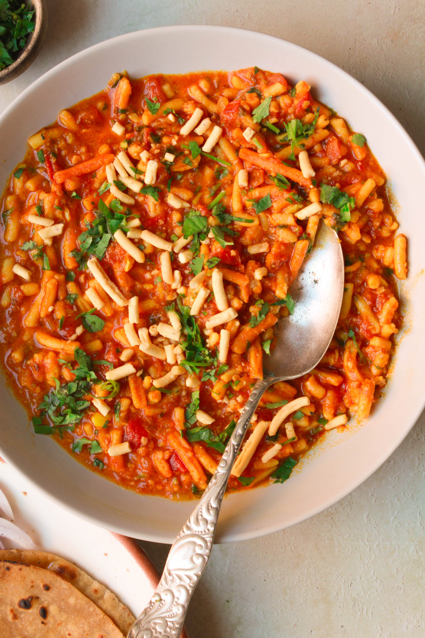 Sev Tamatar Ki Sabji | Sev Tameta Nu Shaak - The Whisk Addict - Easy ...