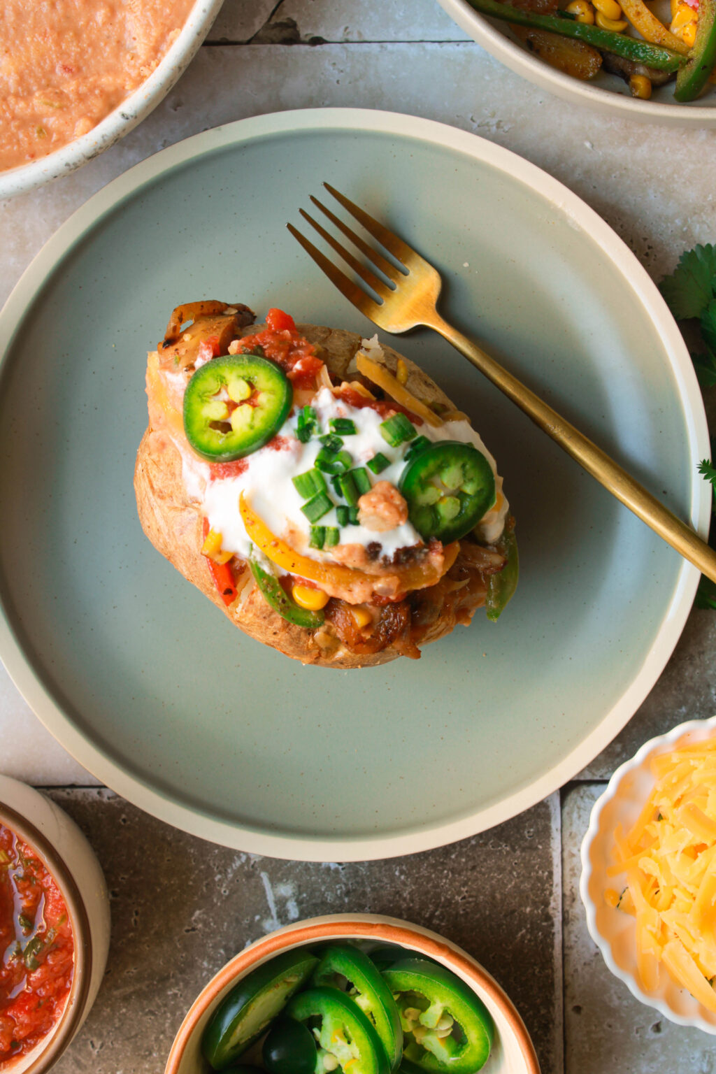 Loaded Mexican Baked Potatoes | Mexican Style Jacket Potatoes - The ...